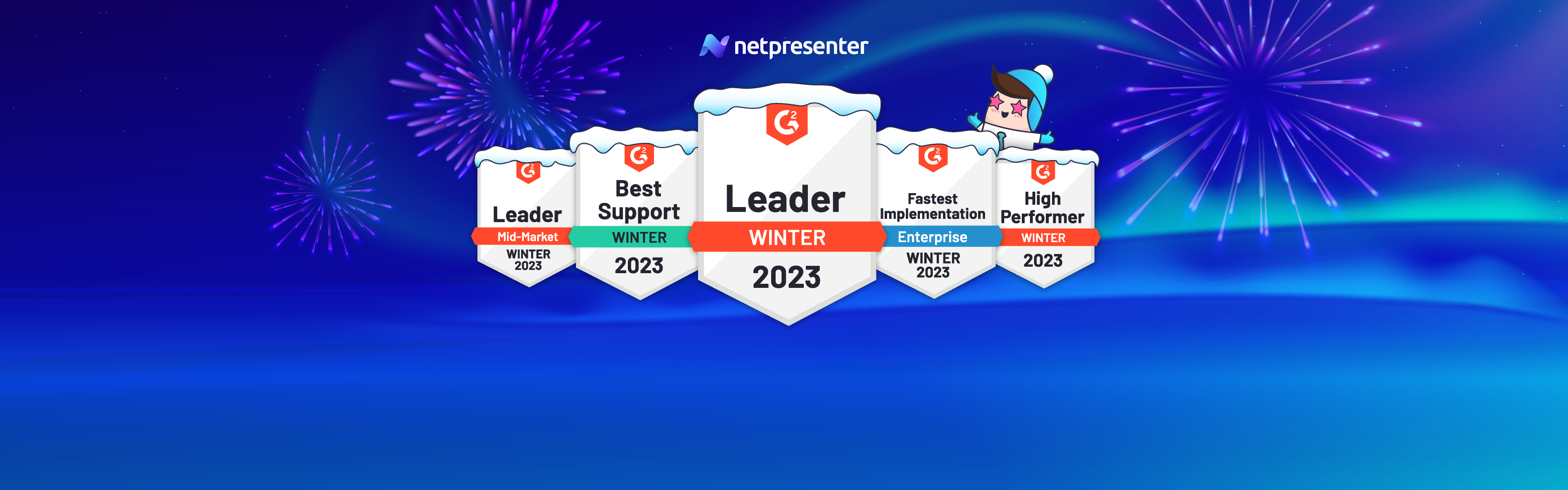 Netpresenter shines on G2 with 2 Leader badges and 100 reviews