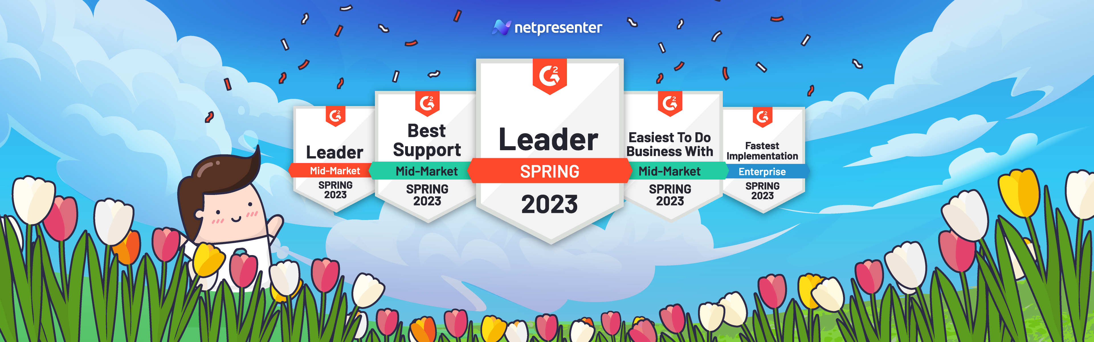 Netpresenter kicks off spring with 13 Badges in G2 Spring Report